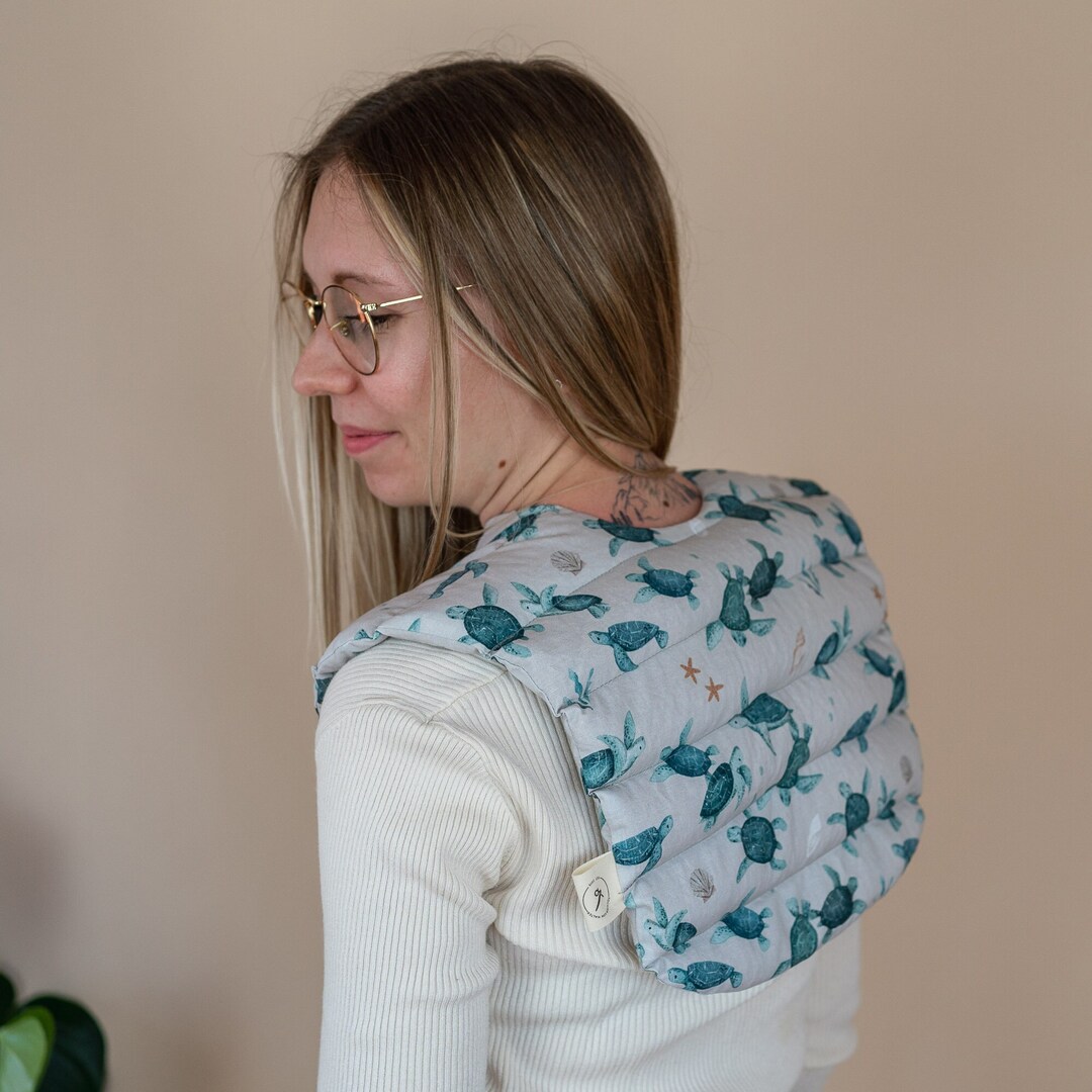 Neck Pillow Turtle Blue Filled With Organic Spelt, Spelt Pillow, Heat ...