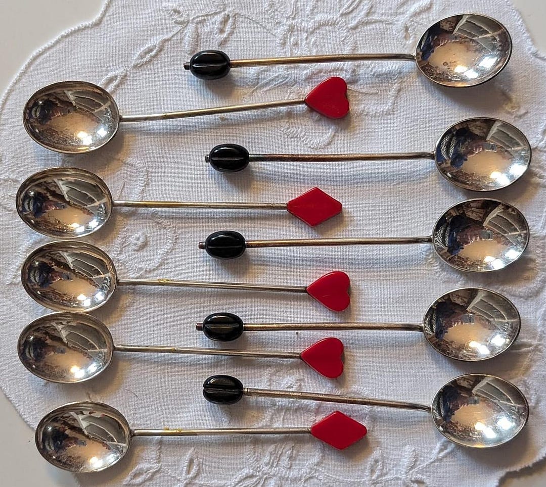 Vintage Funny Mocha Spoons 10 Pieces 1970 - Etsy