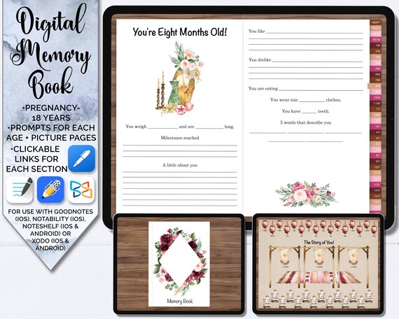 Digital Memory Book Baby Book With Clickable Links for | Etsy