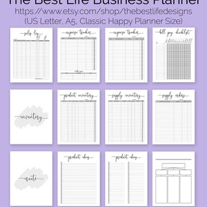 CUSTOMIZABLE Business Planner/binder Printables Bookkeeping - Etsy
