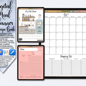 Vertical Digital Meal Planner Recipe Book/cookbook Hyperlinked for ...