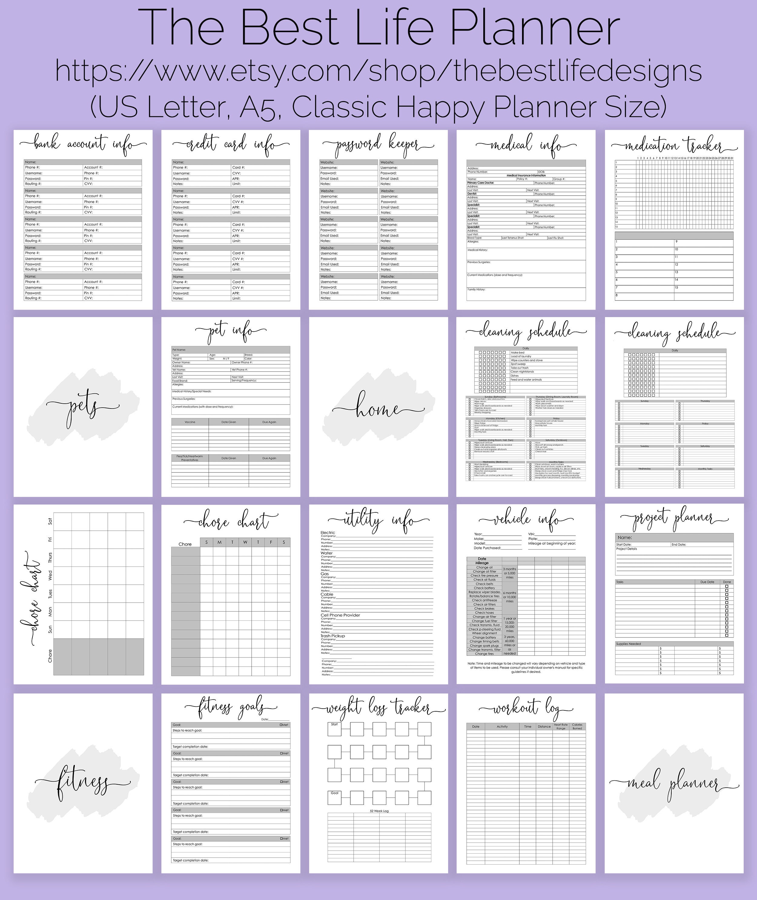 2022 2023 CUSTOMIZABLE Home Management Binder Life Planner | Etsy