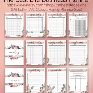 CUSTOMIZABLE Business Planner/binder Printables Bookkeeping Blogging ...