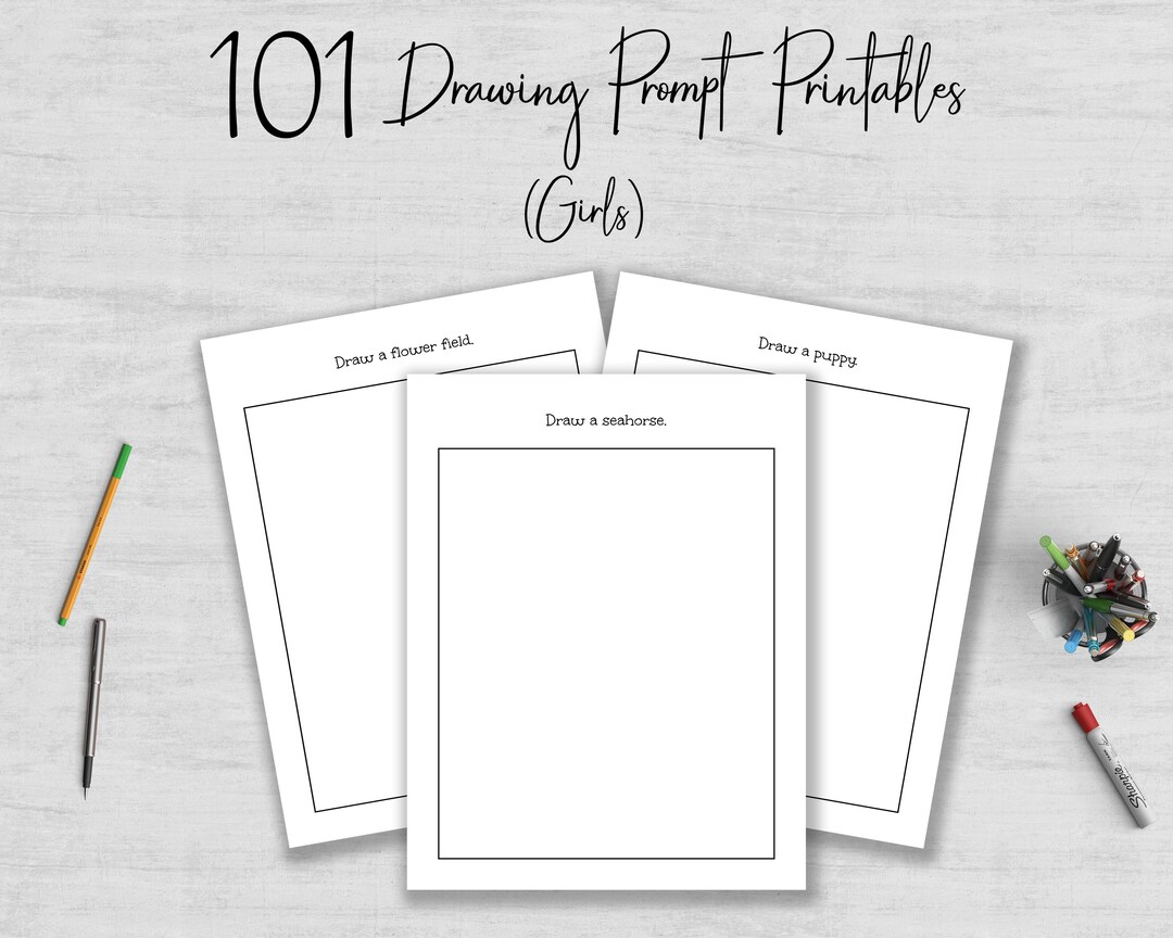 101 Printable Drawing Prompts for Girls Elementary School Kids ...