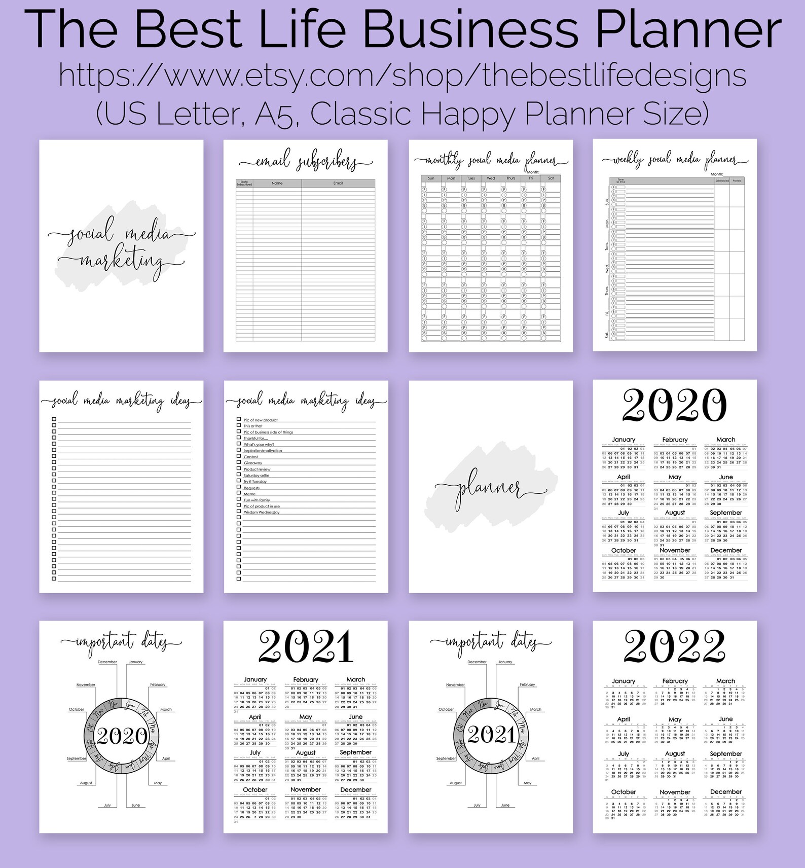 CUSTOMIZABLE Business Planner/binder Printables Bookkeeping - Etsy