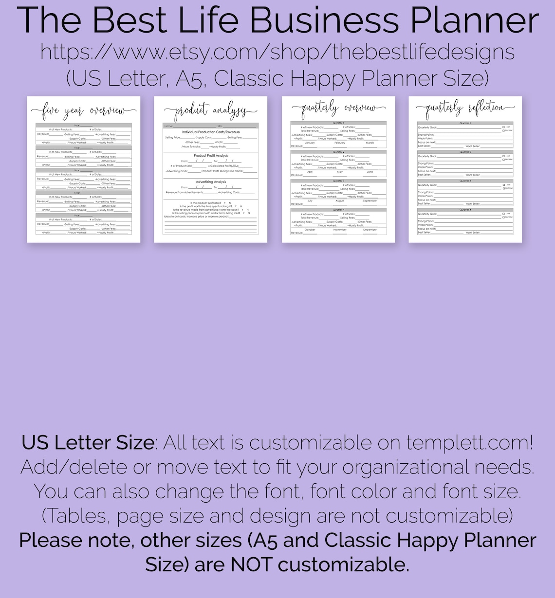 CUSTOMIZABLE Business Planner/binder Printables Bookkeeping | Etsy