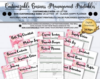 CUSTOMIZABLE Business Planner/binder Printables Bookkeeping | Etsy