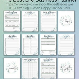 CUSTOMIZABLE Business Planner Binder Bookkeeping Social Media Blog ...