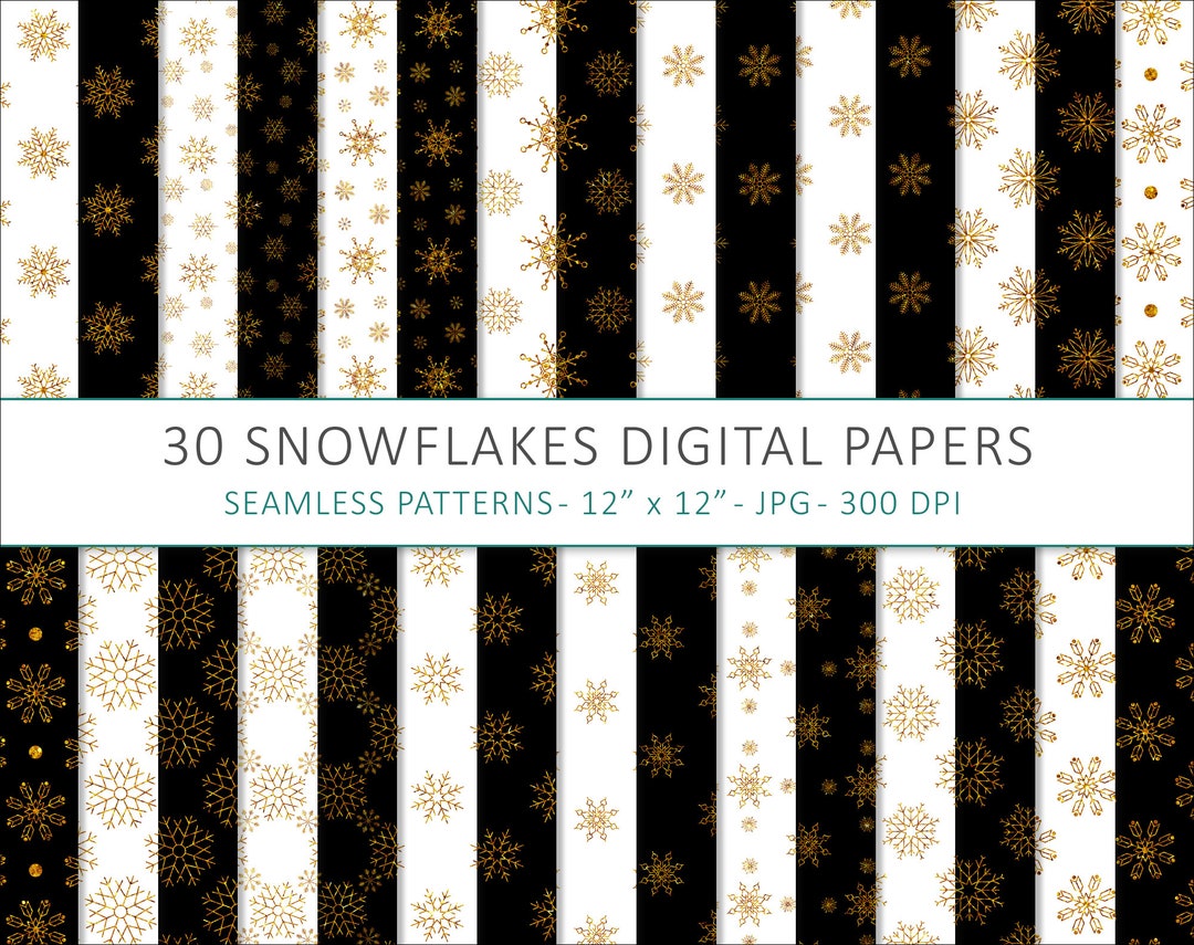 Snowflakes Digital Paper, Christmas Digital Paper, Winter Digital Paper ...