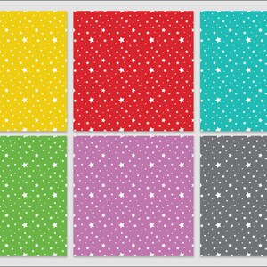 Digital Paper, Stars Digital Scrapbooking Paper Pack, Scrapbooking ...