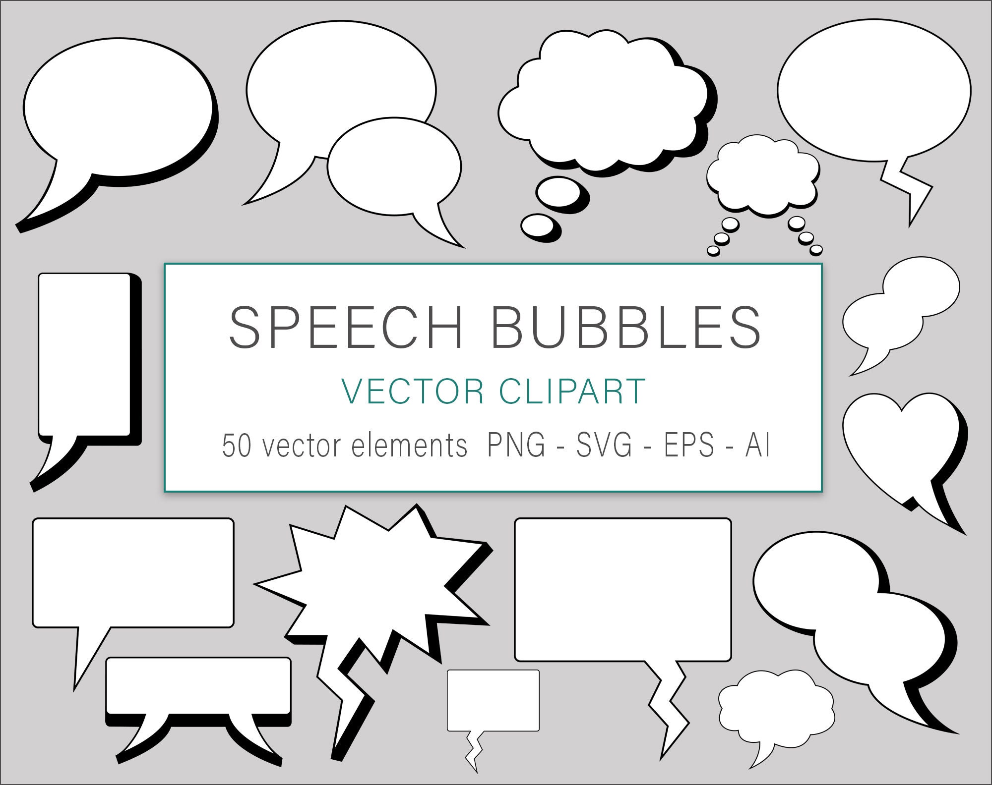 Cartoon Word Balloon Clipart Black