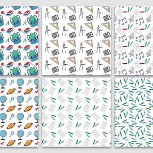 Back to School School Digital Paper Scrapbook Papers School - Etsy