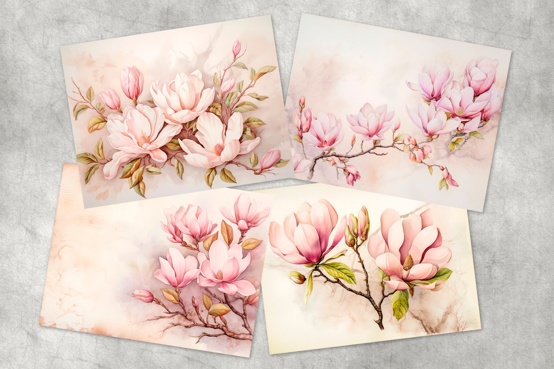 Magnolia Junk Journal Printable Floral Digital Paper Journal - Etsy