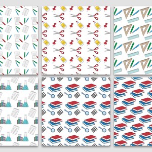 Back to School School Digital Paper Scrapbook Papers School - Etsy