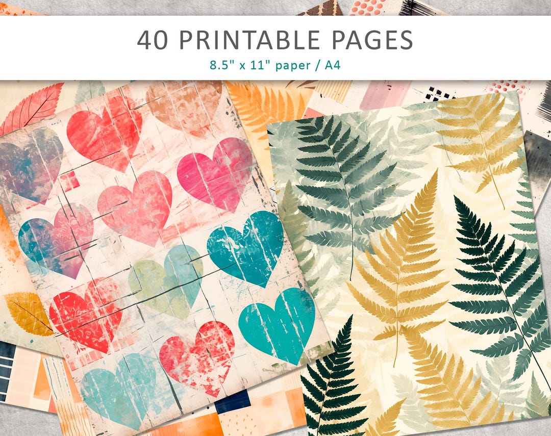 Color Old Paper Printables, Vintage Paper Junk Journal Pages ...