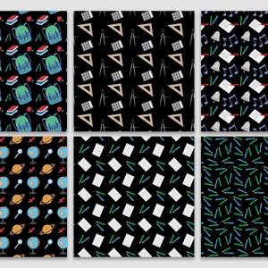 School Digital Paper, Seamless Patterns, Back to School Paper, Teacher ...