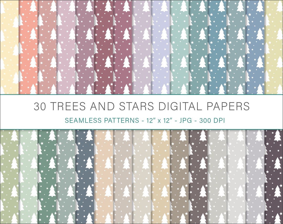 Digital Papers, Christmas Digital Paper, Stars Digital Paper Pack ...