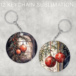 Christmas Baubles Keychain PNG Winter Keychain Christmas - Etsy