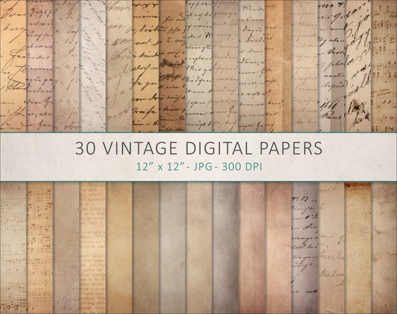Vintage Digital Paper Vintage Handwriting Digital Paper - Etsy