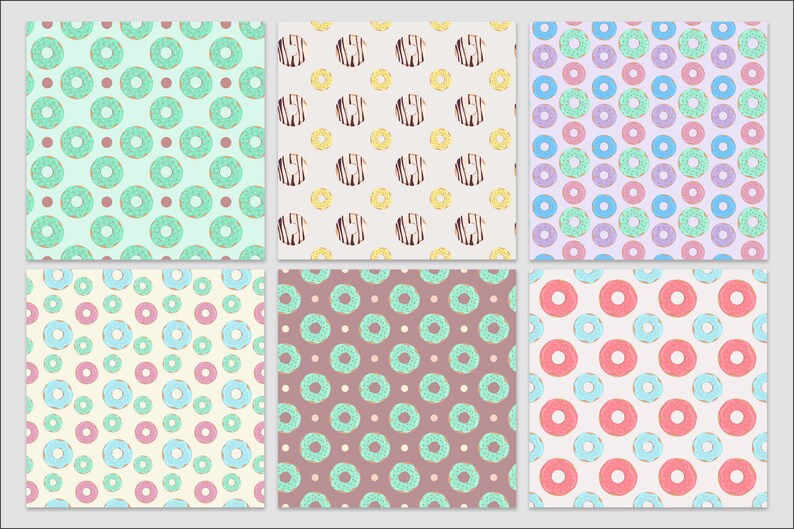 Donuts Digital Paper, Scrapbook Paper, Dunkin Donuts, Digital Scrapbook ...