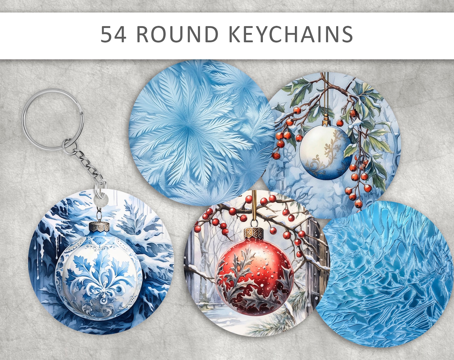 Christmas Baubles Keychain PNG, Winter Keychain, Christmas Baubles ...