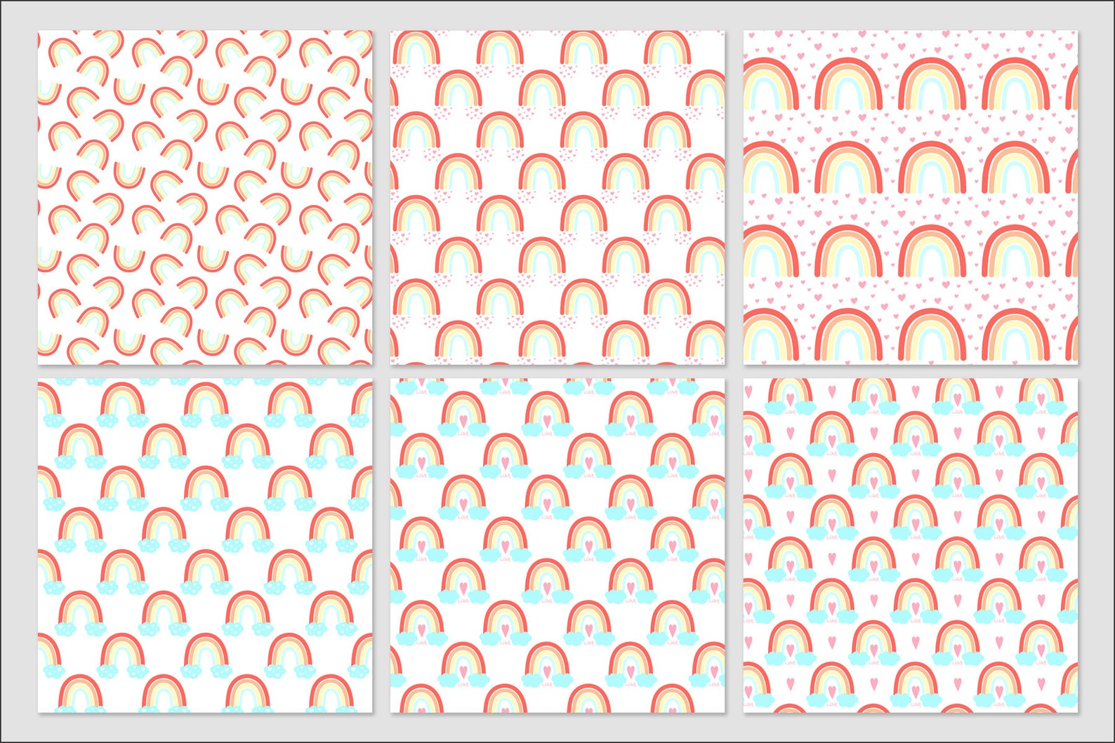 Rainbow Digital Paper Pack Scrapbook Paper Seamless Rainbow - Etsy