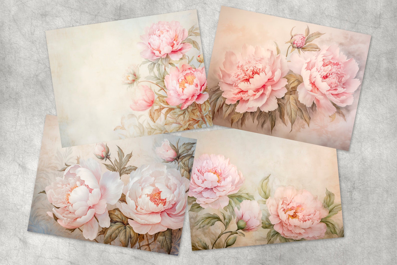 Peonies Junk Journal Printable, Floral Digital Paper, Journal Pages ...