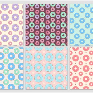 Donuts Digital Paper, Scrapbook Paper, Dunkin Donuts, Digital Scrapbook ...