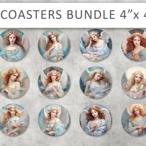 Vintage Angel Printable 4 Inch Circles for Coasters, Kitchen Decor ...
