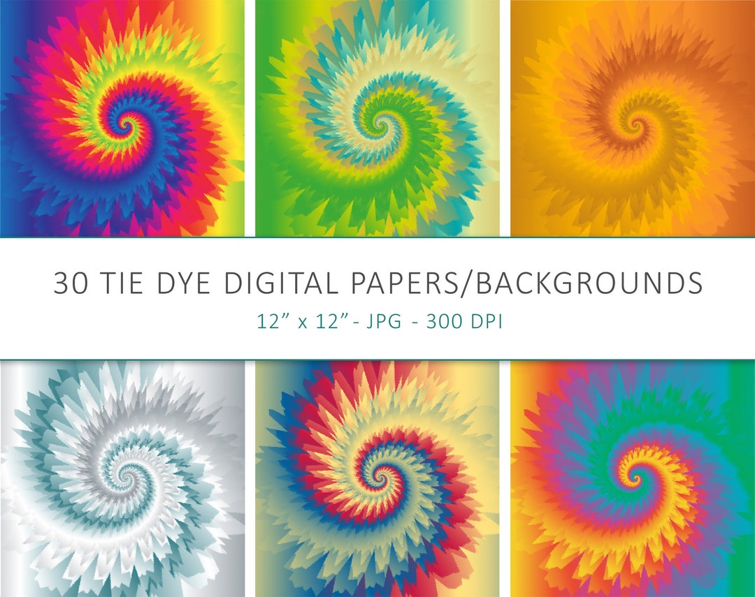 Tie Dye Digital Paper Tie Dye Backgrounds Tie-dye Scrapbook - Etsy
