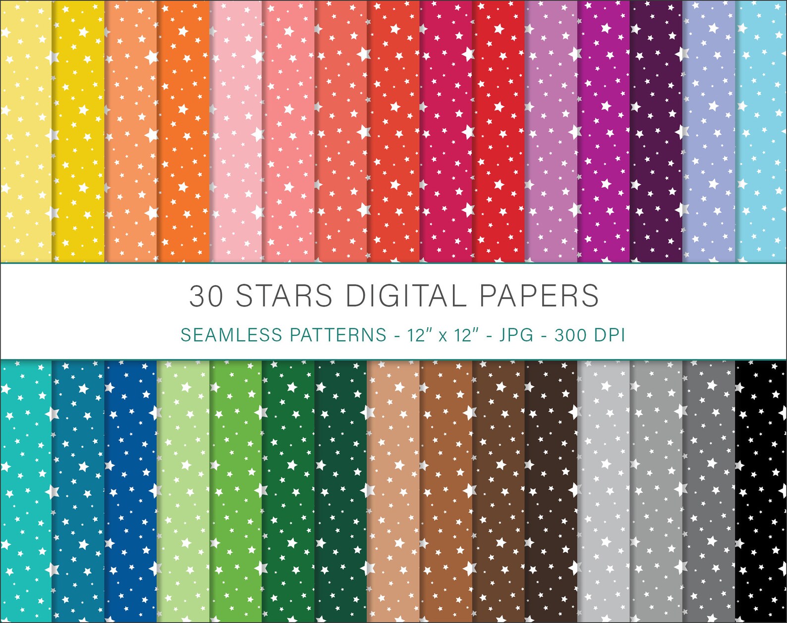 Digital Paper, Stars Digital Scrapbooking Paper Pack, Scrapbooking ...
