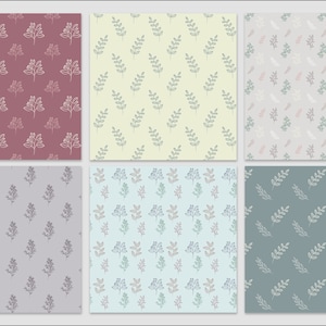 Botanical Digital Paper Pack Botanical Patterns Botanical - Etsy