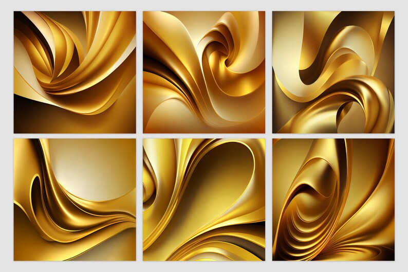 Gold Digital Paper Pack, Scrapbooking Paper Pack, Scrapbooking Digital ...