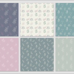 Botanical Digital Paper Pack Botanical Patterns Botanical - Etsy
