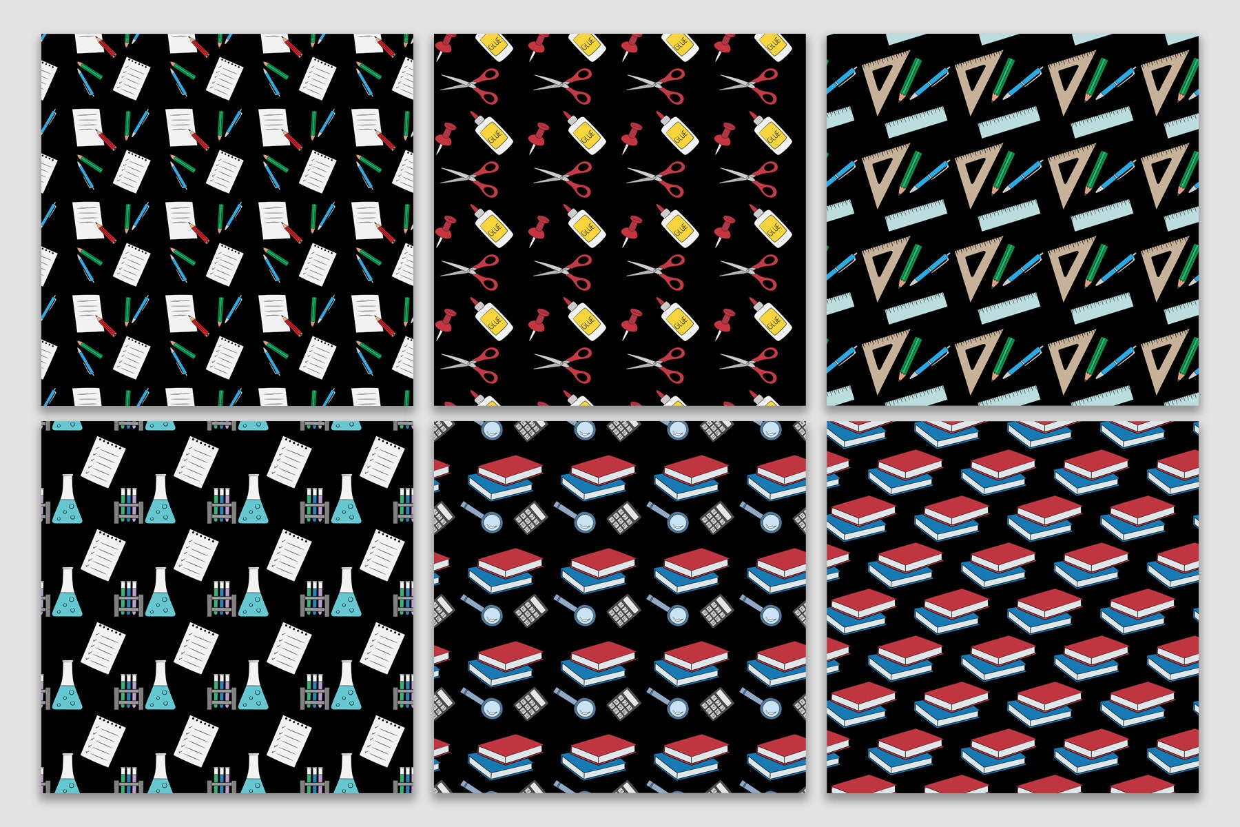 School Digital Paper, Seamless Patterns, Back to School Paper, Teacher ...