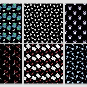 School Digital Paper, Seamless Patterns, Back to School Paper, Teacher ...