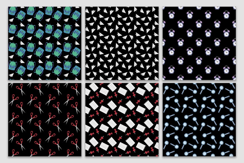 School Digital Paper, Seamless Patterns, Back to School Paper, Teacher ...