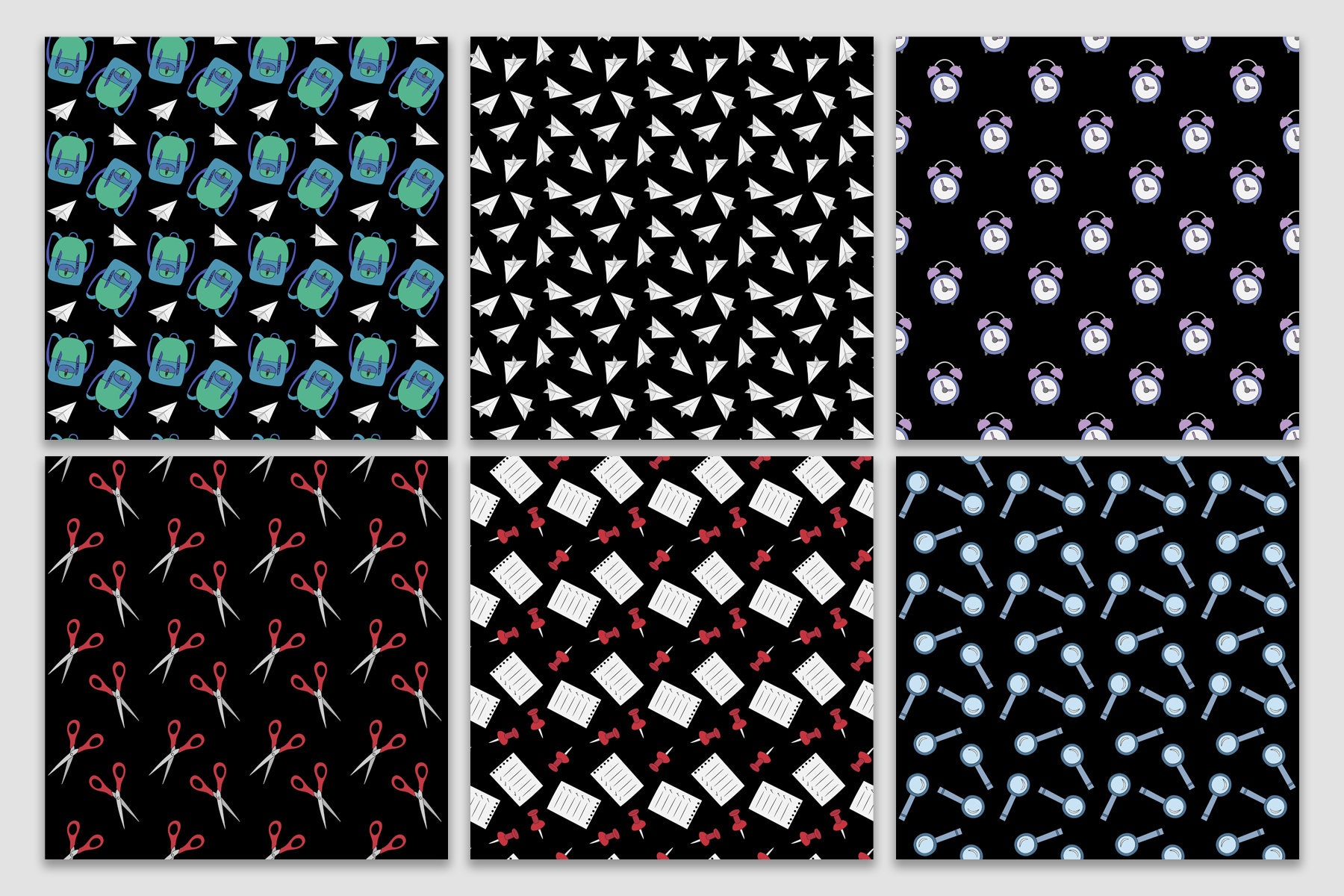 School Digital Paper, Seamless Patterns, Back to School Paper, Teacher ...