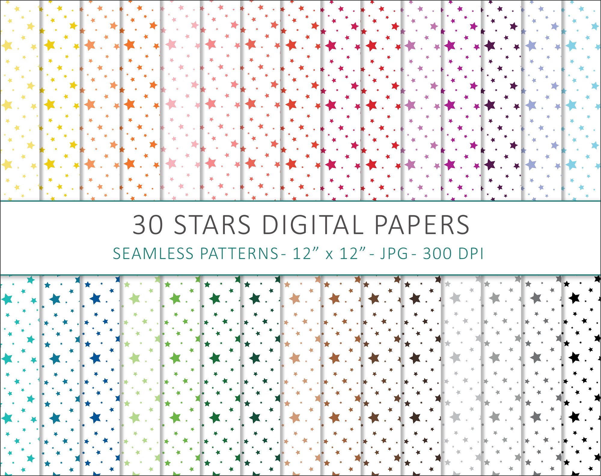 Stars Digital Papers Stars Digital Scrapbooking Paper Pack - Etsy UK