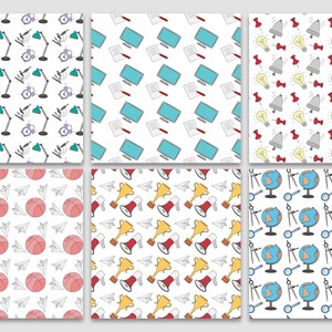 Back to School School Digital Paper Scrapbook Papers School - Etsy