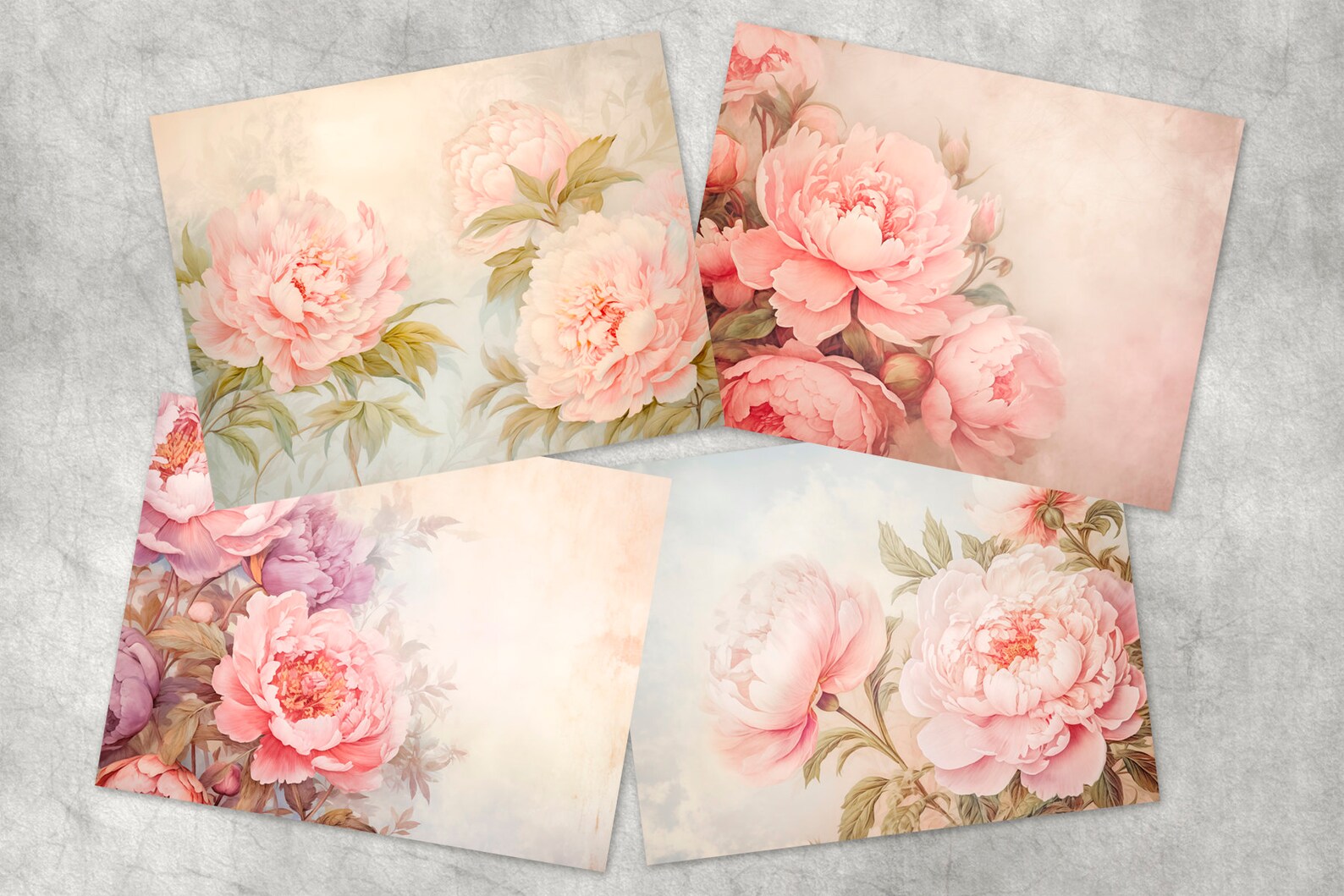 Peonies Junk Journal Printable, Floral Digital Paper, Journal Pages ...