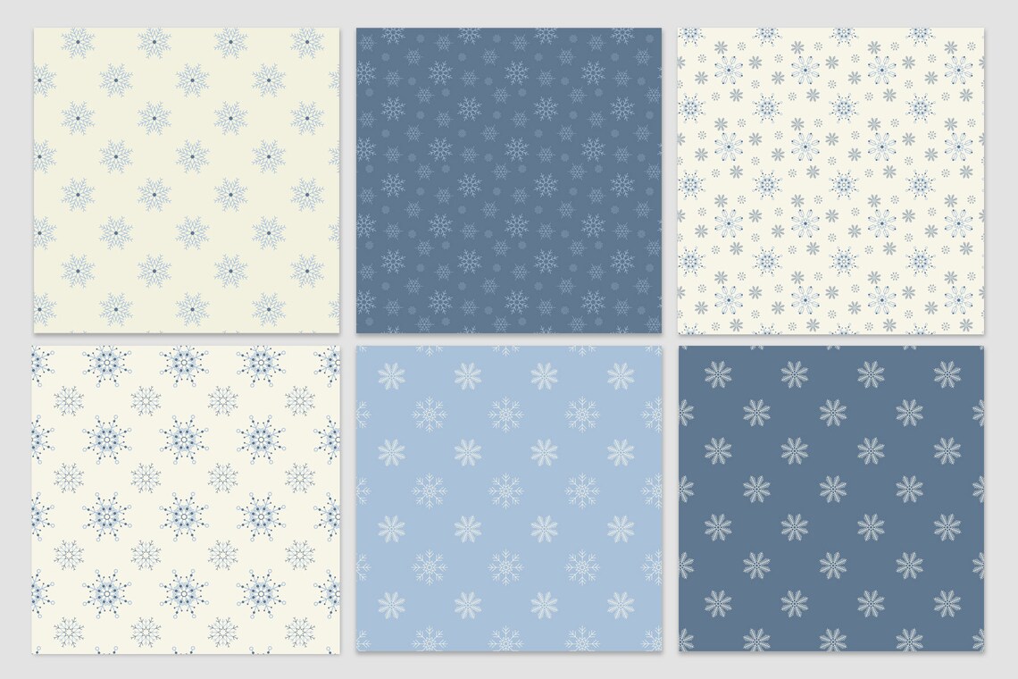 Snowflakes Digital Paper Paper Snowflakes Winter Digital - Etsy