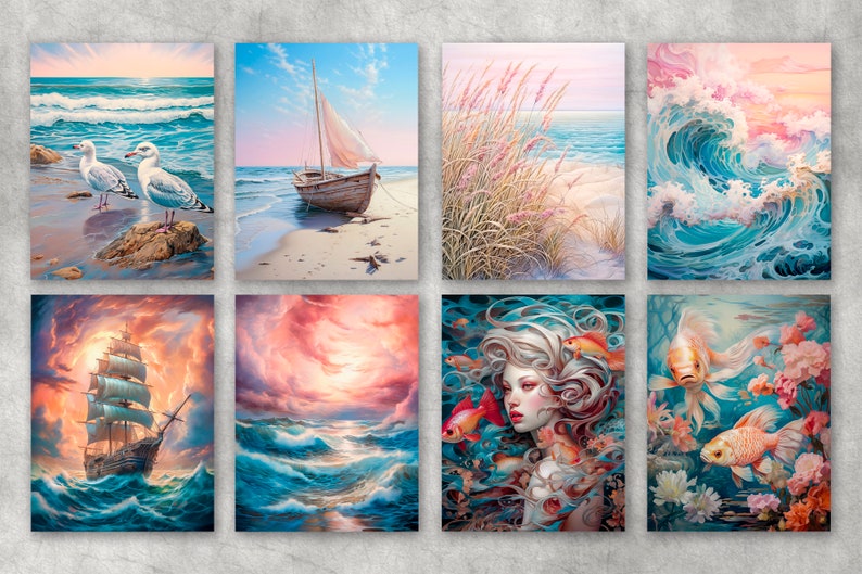 Sea Junk Journal Pages, Beach Scrapbook Paper, Printable Paper ...