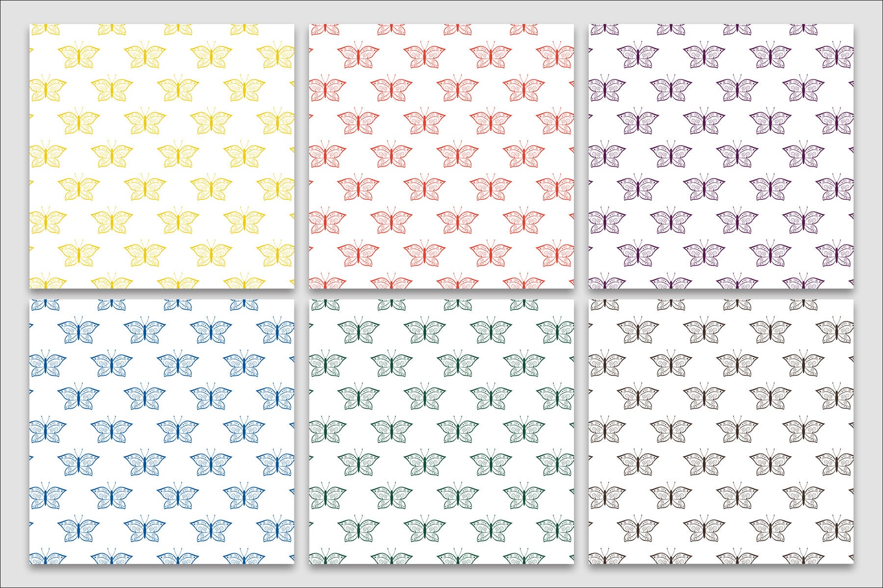 Butterflies Digital Paper Pack, Butterfly Background, Scrapbook Paper ...