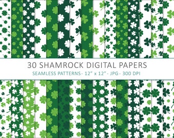 Patricks Day Digital Paper, St. Patrick, Irish Digital Paper, Shamrock ...