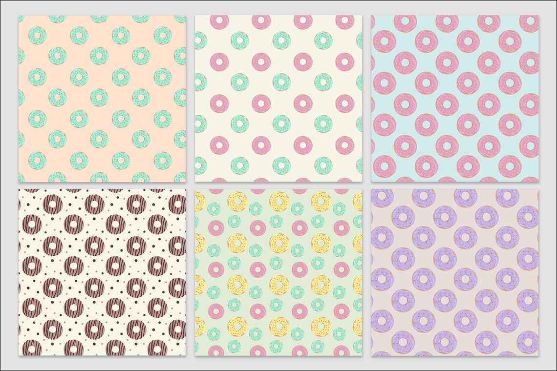 Donuts Digital Paper, Scrapbook Paper, Dunkin Donuts, Digital Scrapbook ...