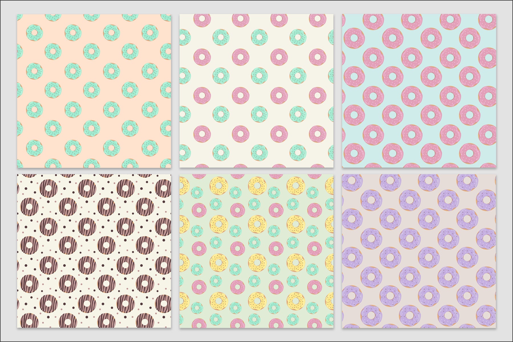 Donuts Digital Paper, Scrapbook Paper, Dunkin Donuts, Digital Scrapbook ...