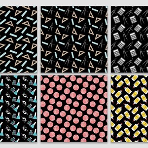 School Digital Paper, Seamless Patterns, Back to School Paper, Teacher ...