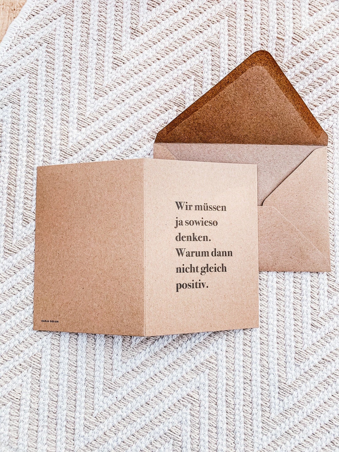 Positive Think Card, Sayings Card. Quote Card Kraft Paper Folding Card ...