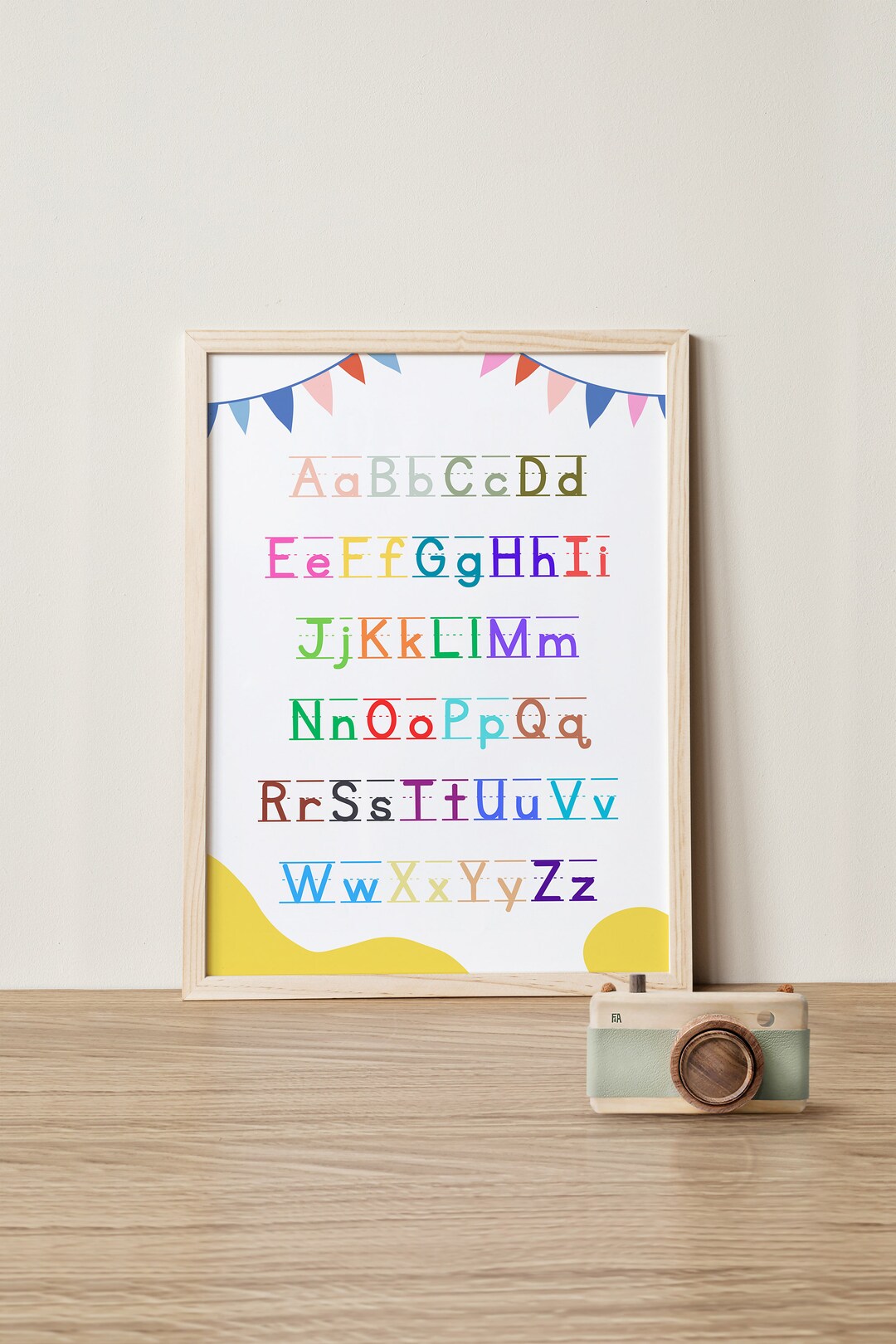 The Alphabet Colorful, ABC Rainbow Poster, Teaching Wall Art Printable ...